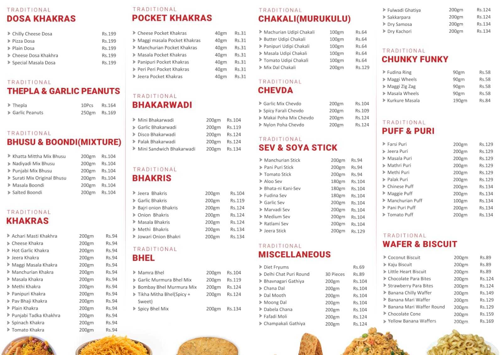Menu of Snack O Delight Namkeen, Lingampally, Hyderabad