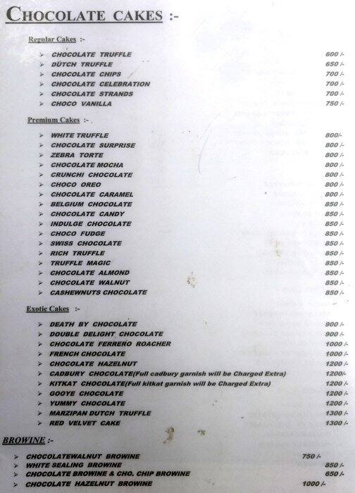 Baker's Treat Menu, Menu for Baker's Treat, Nerul, Navi Mumbai - Zomato