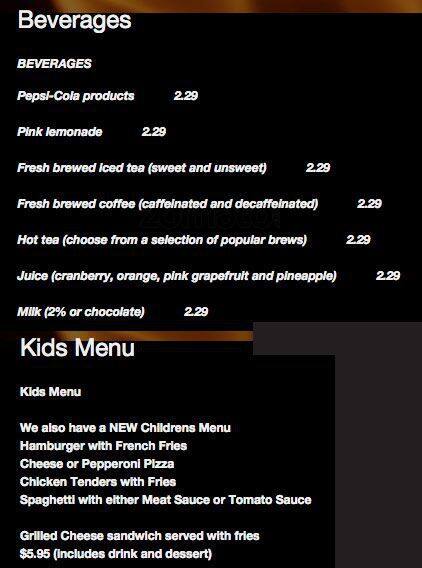 Menu at The Manchester Grill restaurant, Manchester