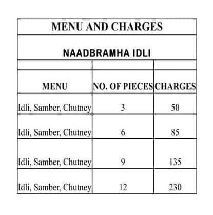 Menu at Naadbramha Idli, Pune, Shop 1, 202