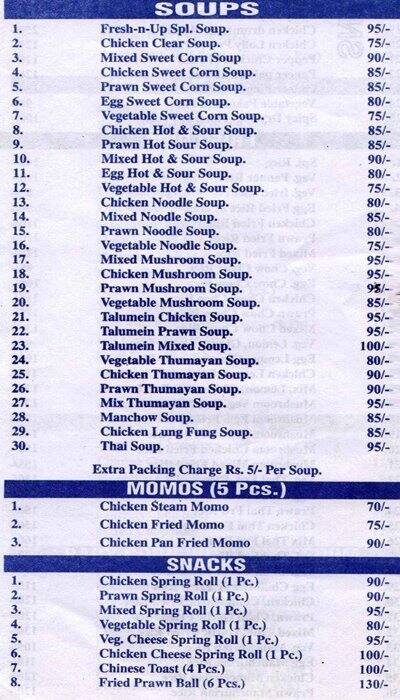 Fresh-N-Up Menu, Menu for Fresh-N-Up, Golpark, Kolkata - Zomato