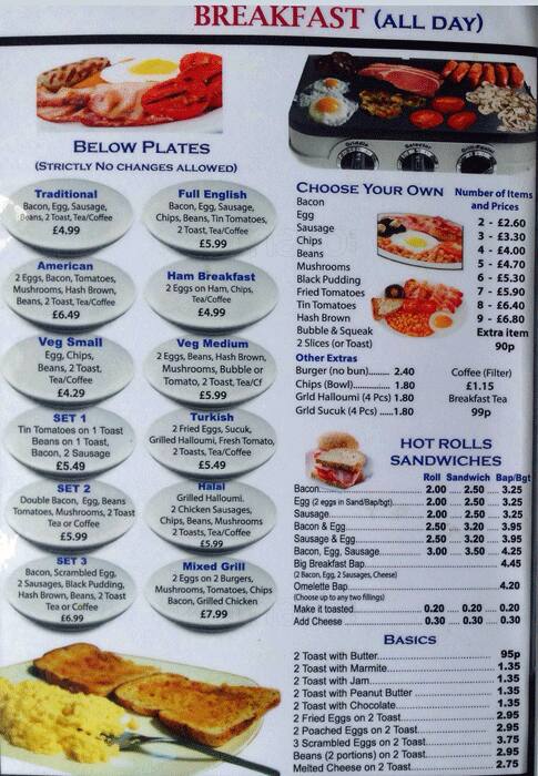 Menu at People's Choice Cafe, London