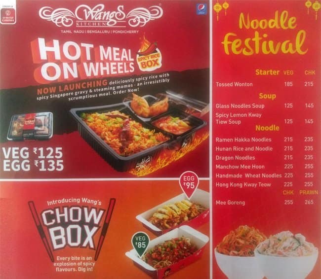 Menu at Wangs Kitchen, Chennai, 362