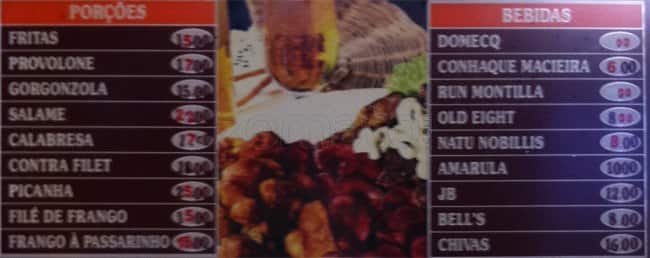 Menu at Domínio restaurant, São Paulo, Avenida Jabaquara