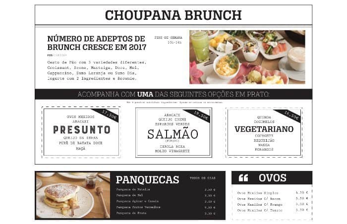 Menu em Choupana Caffe café, Lisboa, Av. da República 25A
