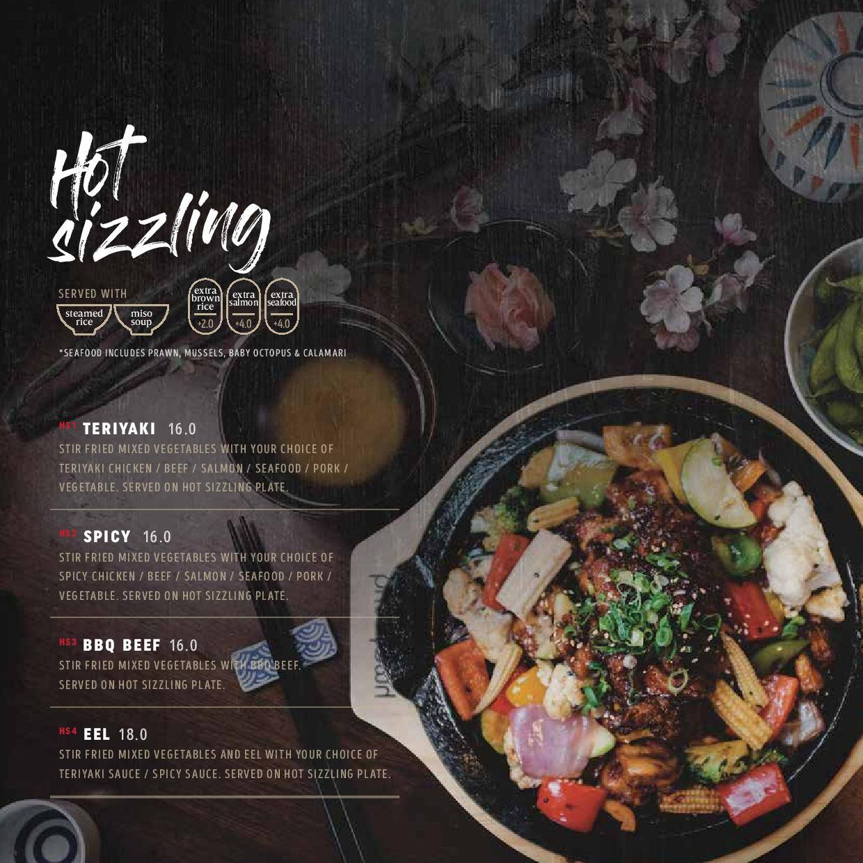 Menu at Kanji restaurant, Caringbah