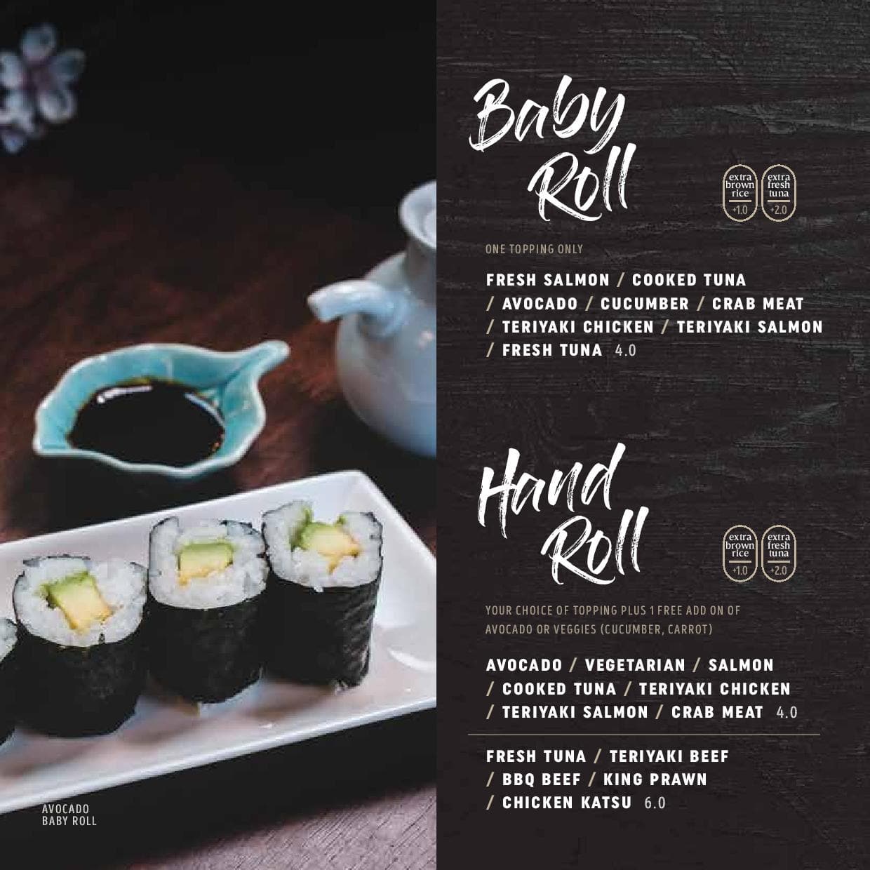 Menu at Kanji restaurant, Caringbah