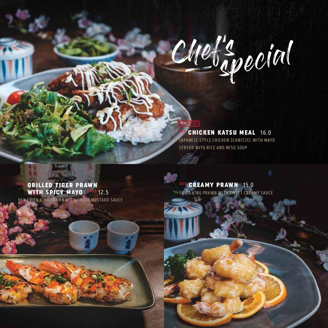 Menu at Kanji restaurant, Caringbah