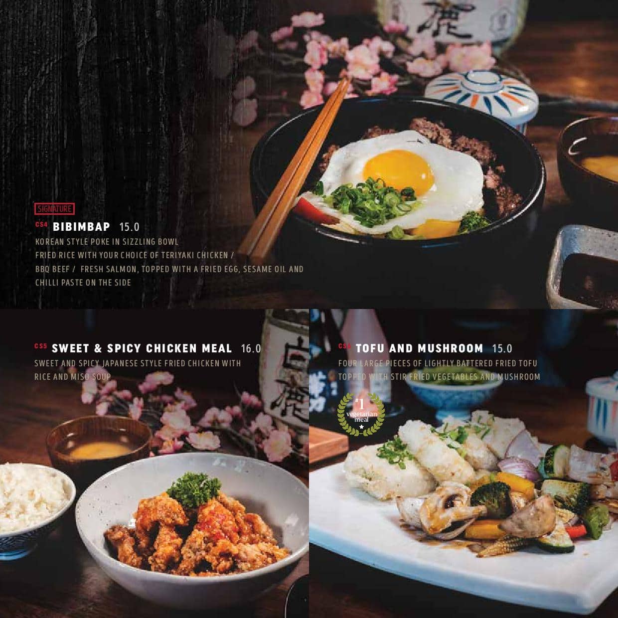 Menu at Kanji restaurant, Caringbah