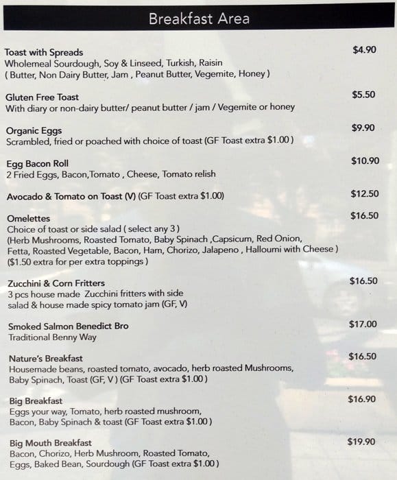 Menu at Double Shot Espresso Bar’n Grill, Rozelle