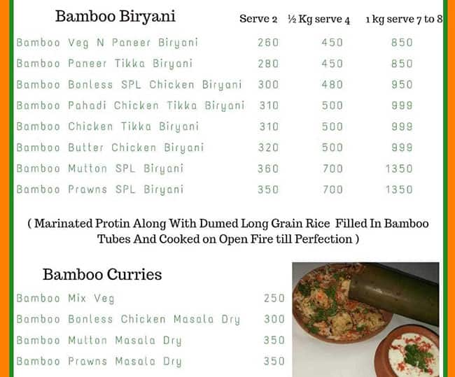 Menu of Bamboo Biryani, Vasai, Mumbai