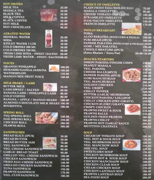 Menu of Baga 24 Family Restaurant & Bar, Baga, Goa