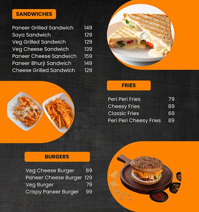 Menu of Mangos, Balewadi, Pune