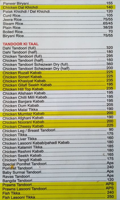 Menu at Shree Prasad Restaurant & Bar, Mumbai