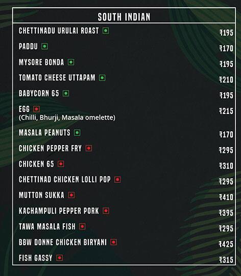 Menu at Bangalore Brew Works, Bengaluru, 99