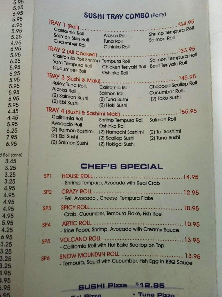 Menu at Spring Moon restaurant, Fort McMurray, 151 Loutit Rd