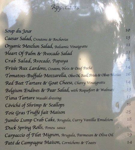 Menu at Le Charlot restaurant, West New York, 19 E 69th St