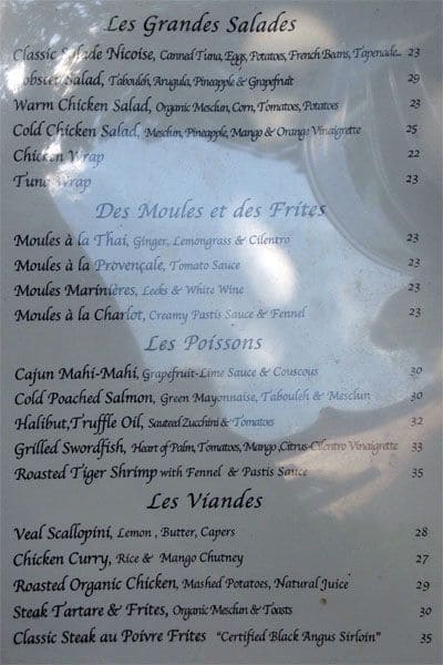 Menu at Le Charlot restaurant, West New York, 19 E 69th St