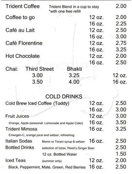 Trident Booksellers & Cafe Menu - Urbanspoon/Zomato