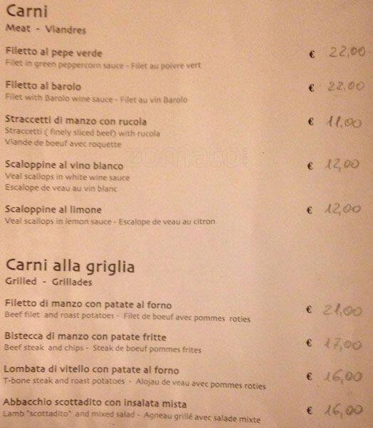 Menu da Ristorante Sant'anna, Roma, Via di S. Anna