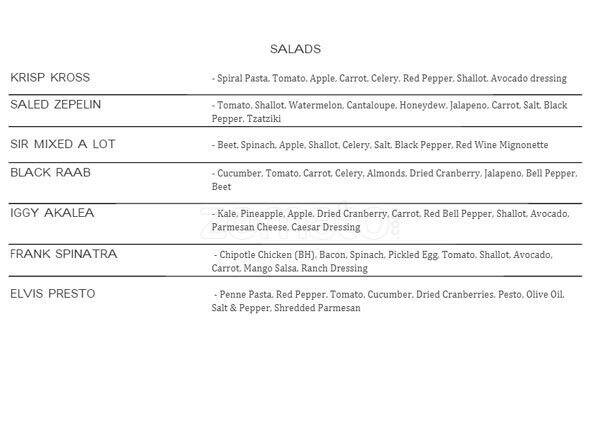 Menu at Mad Beet pub & bar, San Diego