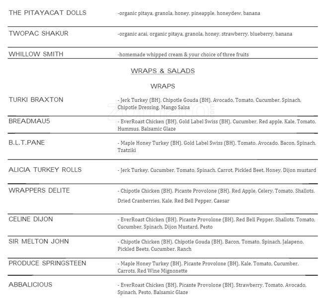 Menu at Mad Beet pub & bar, San Diego