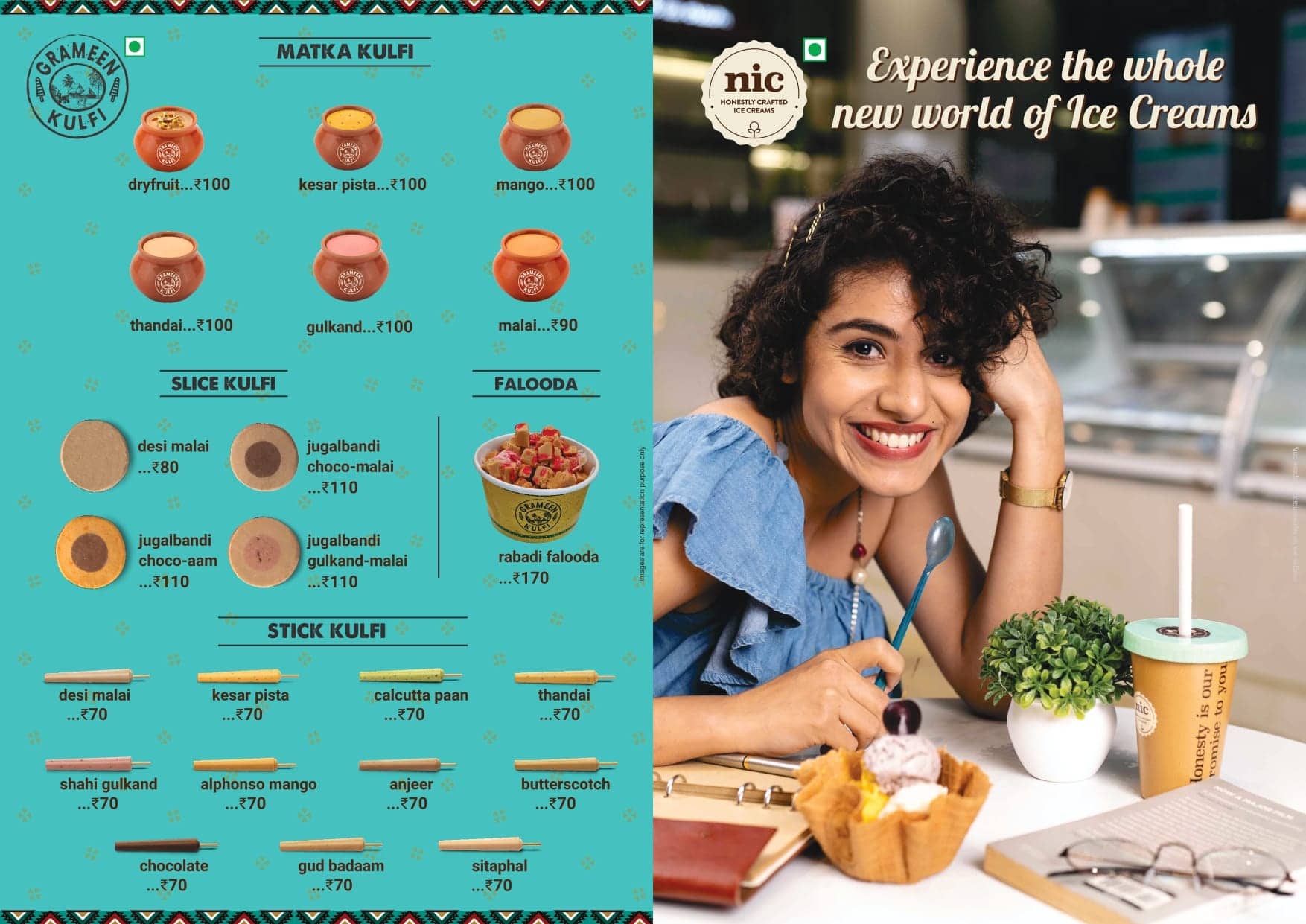 Menu of NIC Ice Creams, Santacruz East, Mumbai