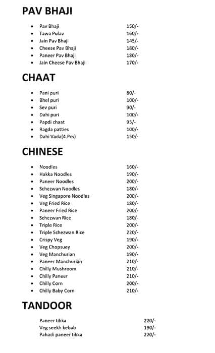 Menu at Nityam Food Court Pure Veg, Mumbai