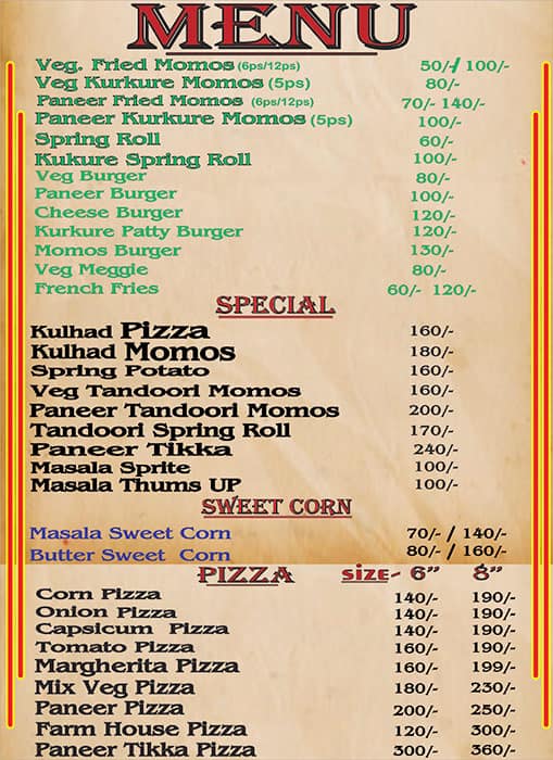 Menu of Food Hub, Alambagh, Lucknow