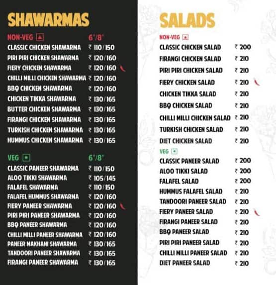 Menu of Shawarmaji, Seawoods, Navi Mumbai