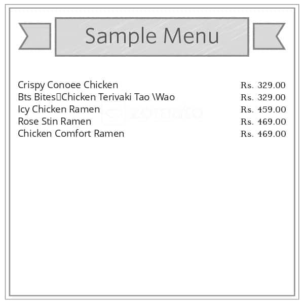 Menu of BTS Army, Jodhpur Park, Kolkata