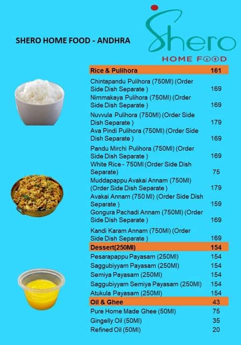 Menu of Shero Home Food - Andhra, Dilsukhnagar, Hyderabad
