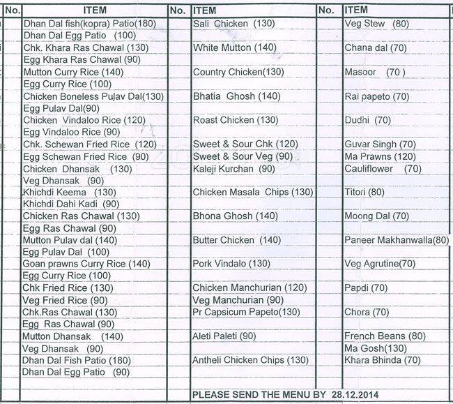 Menu at Kayans Food & Juice Centre, Mumbai, WRQM+45F