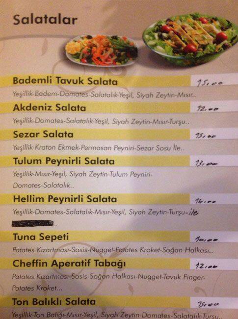 Menu at Tuna Simit Cafe, Ankara, Turan Güneş Blv.