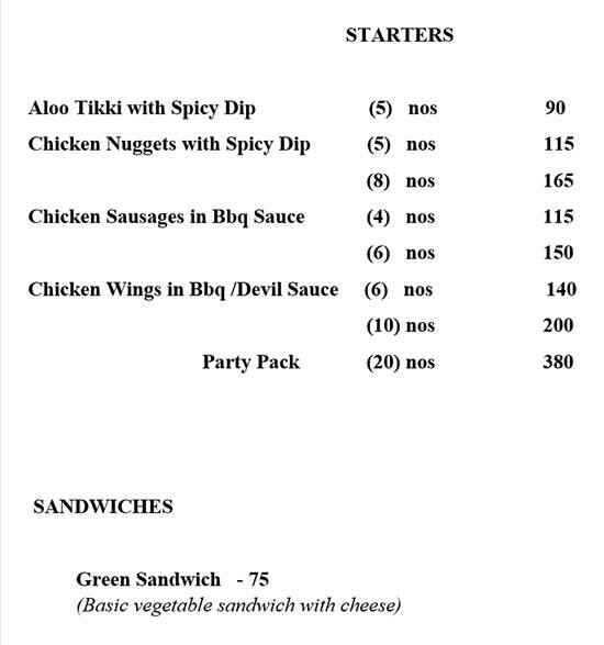 Menu at PETRA CAFE, Kochi