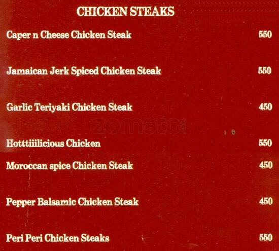 Menu at Chef Inams Steak House, Hyderabad, CCFF+W5G