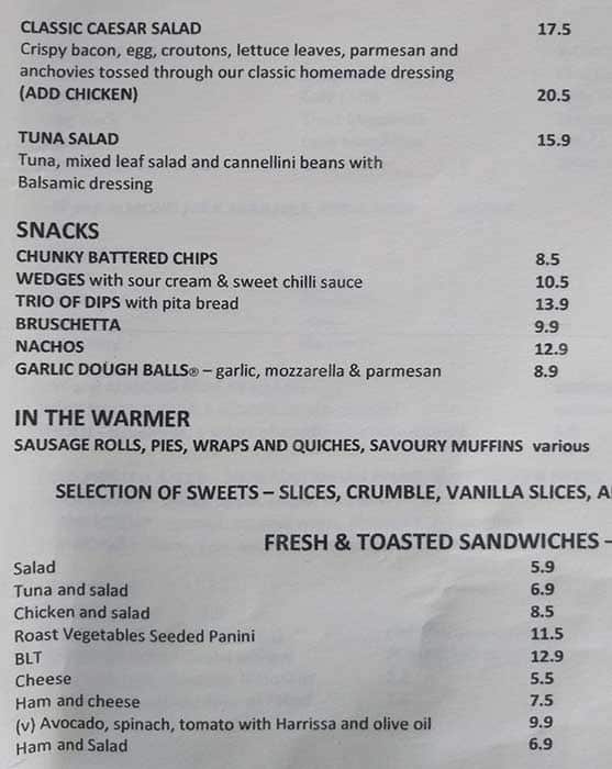 Menu at The Old Fire Station restaurant, Preston