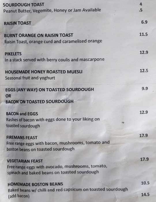 Menu at The Old Fire Station restaurant, Preston