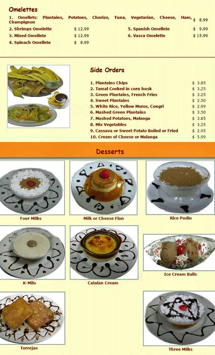 Menu at Casa Juan Restaurant, Miami