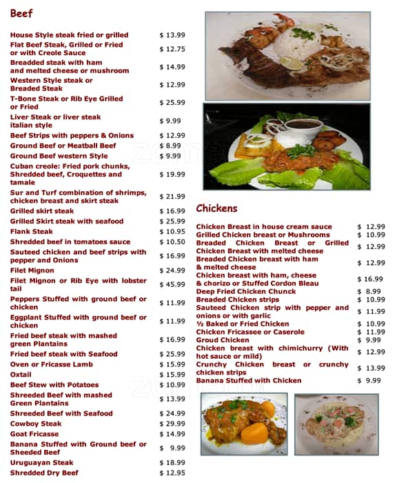 Menu at Casa Juan Restaurant, Miami