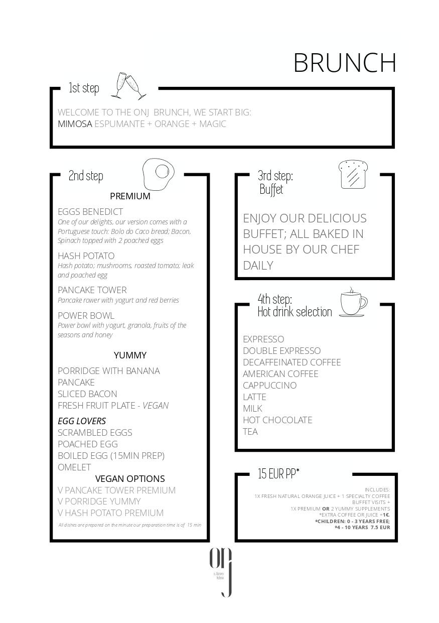 Menu em 22 Lounge Bar & Brunch, Lisboa