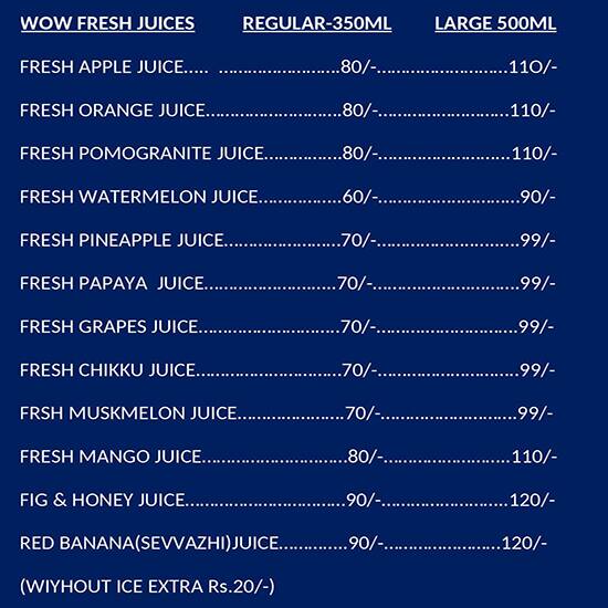 Menu of Wow Delux Lassi, Choolaimedu, Chennai