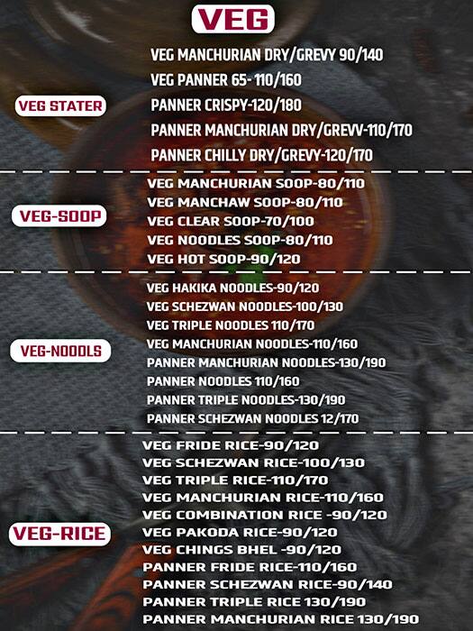 Menu of Shetkari Chinese Corner, Ghansoli, Navi Mumbai