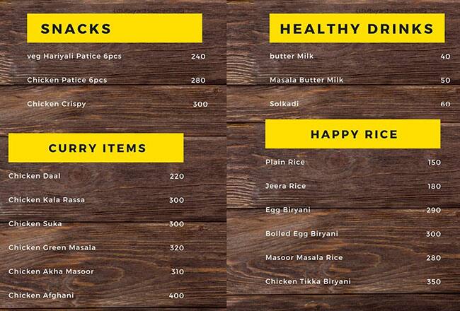 Menu of Q2 Quality & Quantity, Matunga West, Mumbai