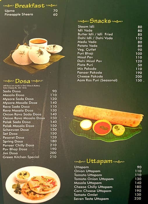 Menu of The Green Kitchen, Borivali West, Mumbai