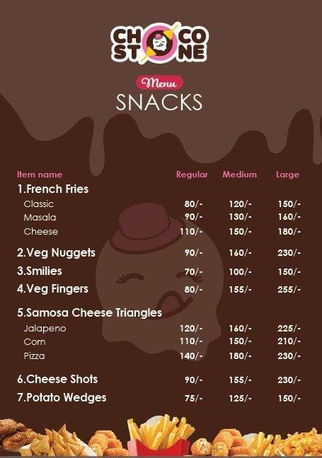 Menu at Choco Stone Ice Creams, Sangareddy