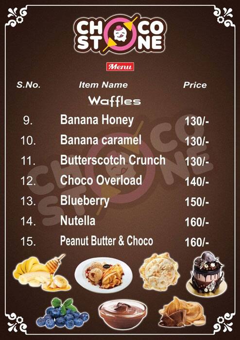 Menu at Choco Stone Ice Creams, Sangareddy