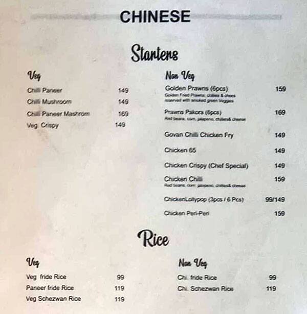 Menu of Sip N Gossip, Vashi, Navi Mumbai