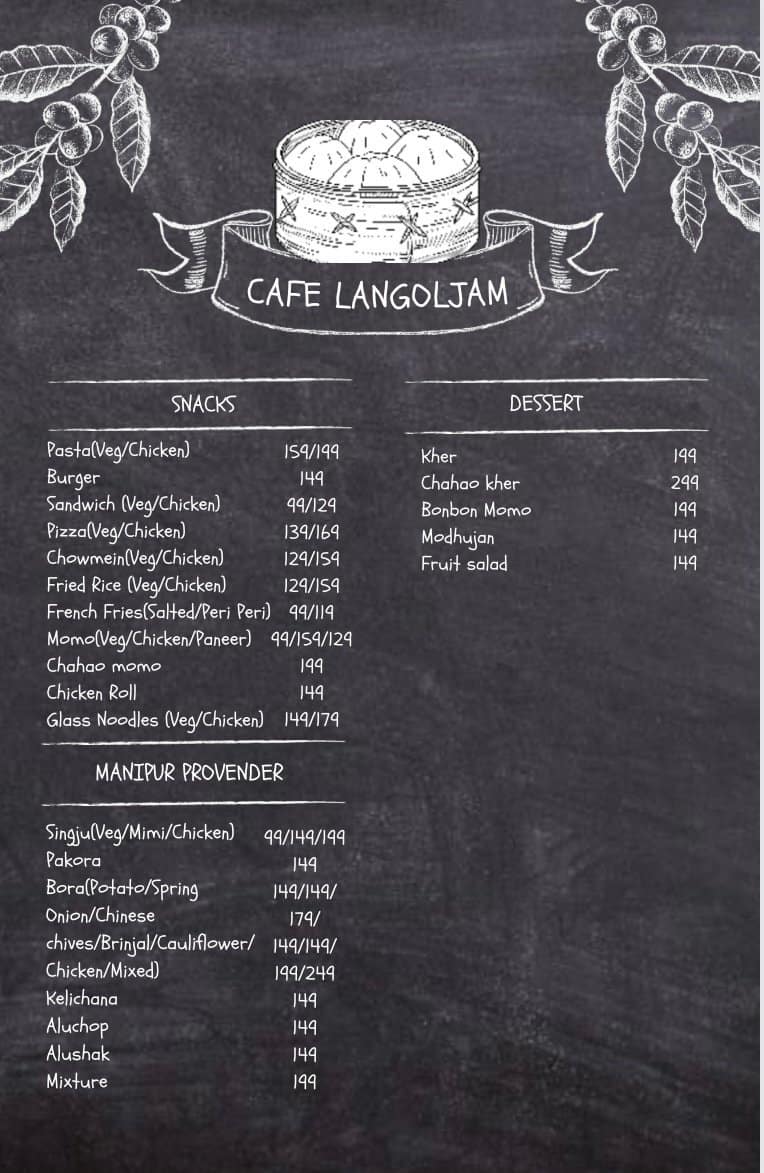 Menu at Cafe Langoljam, Hyderabad