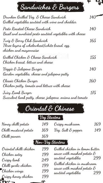 Menu at Twig & Berry Cafe & Deli, New Delhi, B/1 Aurobindo Marg